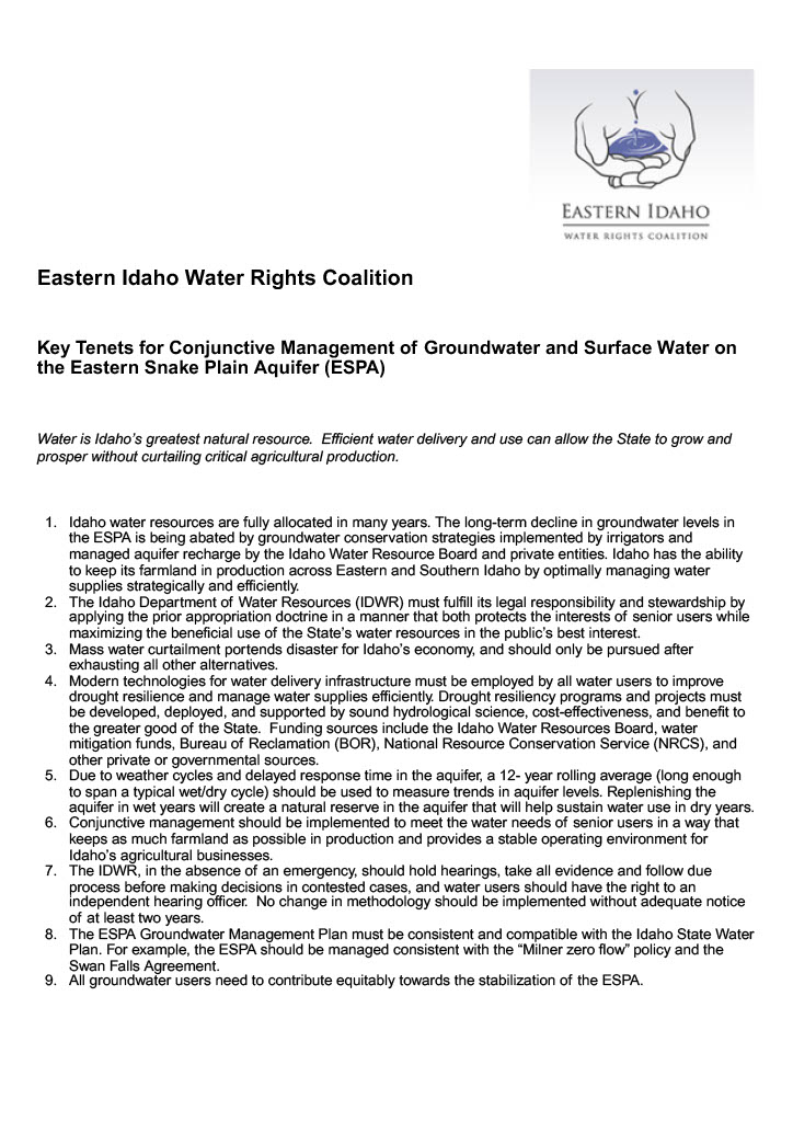 Eastern Idaho Water Rights Coalition - Eastern Idaho Water Rights Coalition